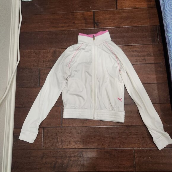 Puma | Jackets & Coats | Puma White Track Jacket | Poshmark